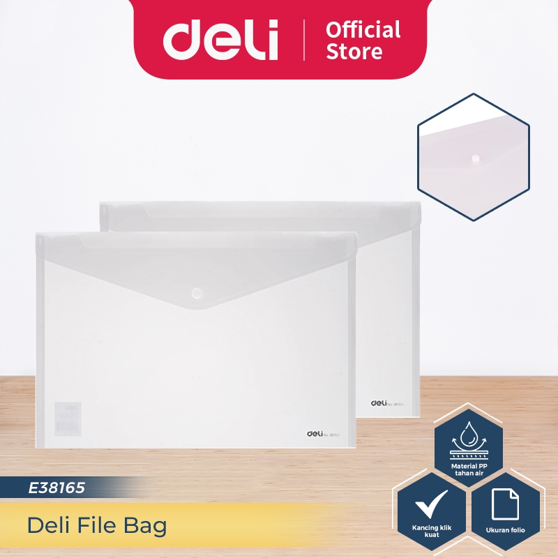 Jual Deli File Bag / Map Plastik Kancing / Tas Map Plastik F4 Anti Air ...