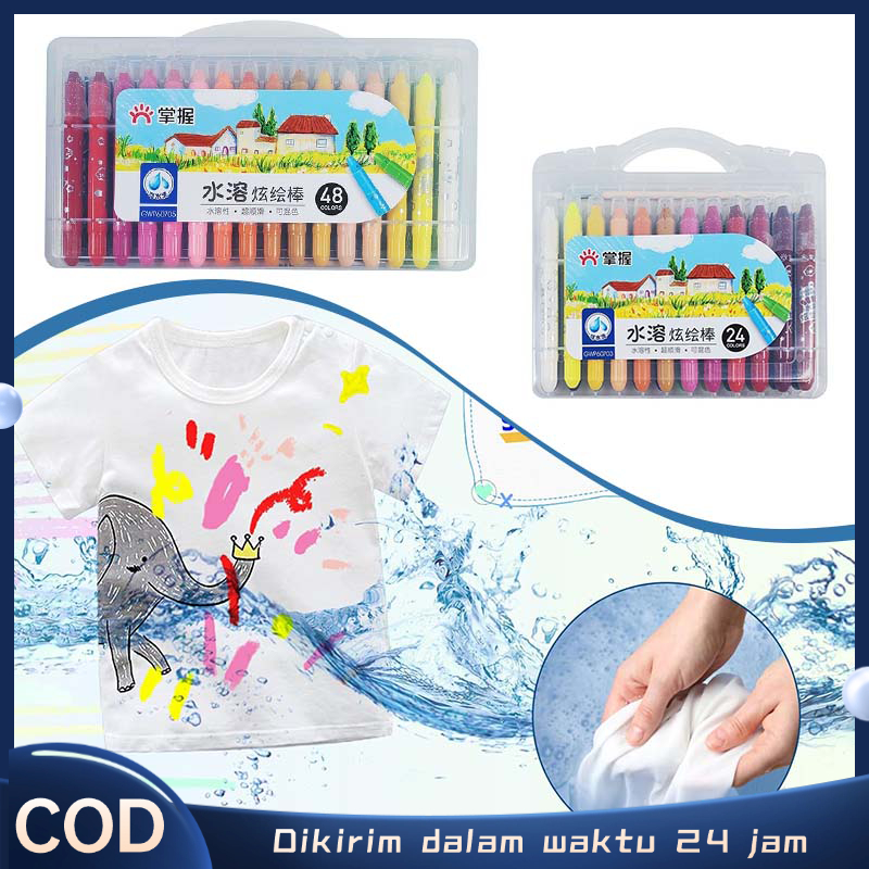 Jual Crayon Graps 48 Warna Water Soluble Crayons Krayon Grasp Sedang ...