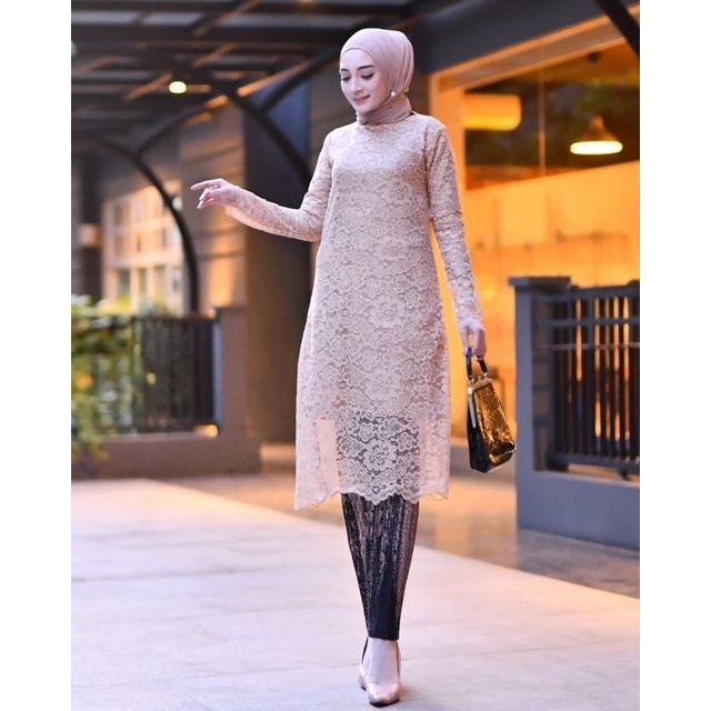 Jual REALPICT!!SETELAN TUNIK BROKAT ADELIA ROK PRISKER | KEBAYA MUSLIM | KEBAYA KONDANGAN/KEBAYA ...
