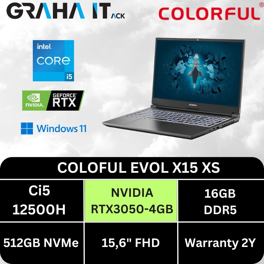 Jual Laptop Gaming COLORFUL EVOL X15 XS GeForce RTX 3050 i5-12500H ...