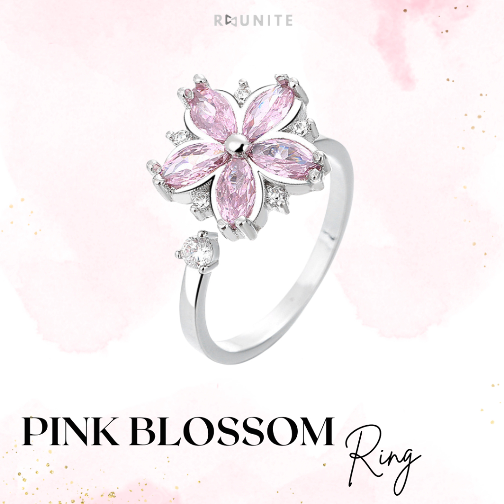 Jual Reunite Jewelry - Anxiety Ring - Pink Blossom Ring | Shopee Indonesia