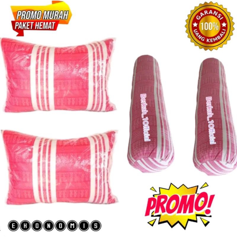 Jual Bantal Kapuk Asli Dan Guling 1 Paket 4 ekonomis Murah | Shopee ...