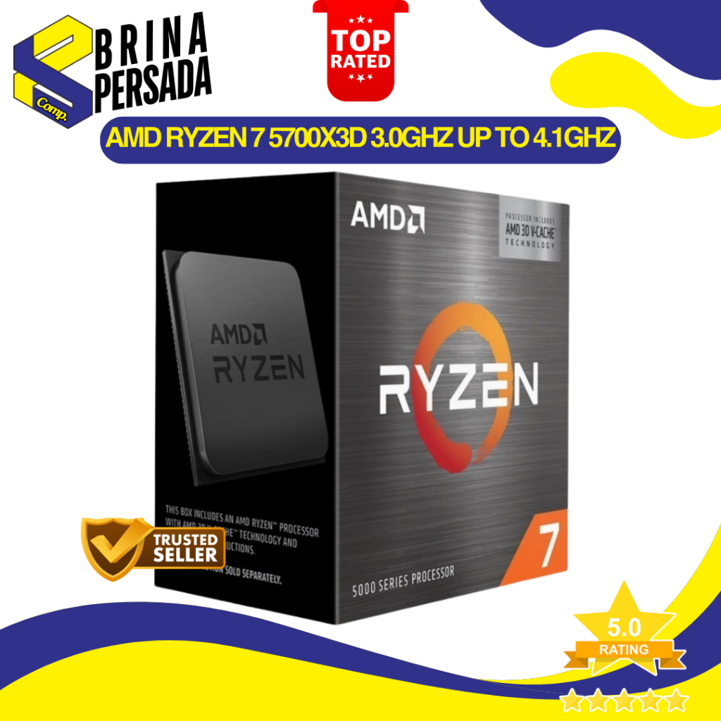 Jual AMD Ryzen 7 5700X3D 3.0Ghz Up To 4.1Ghz Cache 96MB 105W AM4 [Box] | Shopee Indonesia