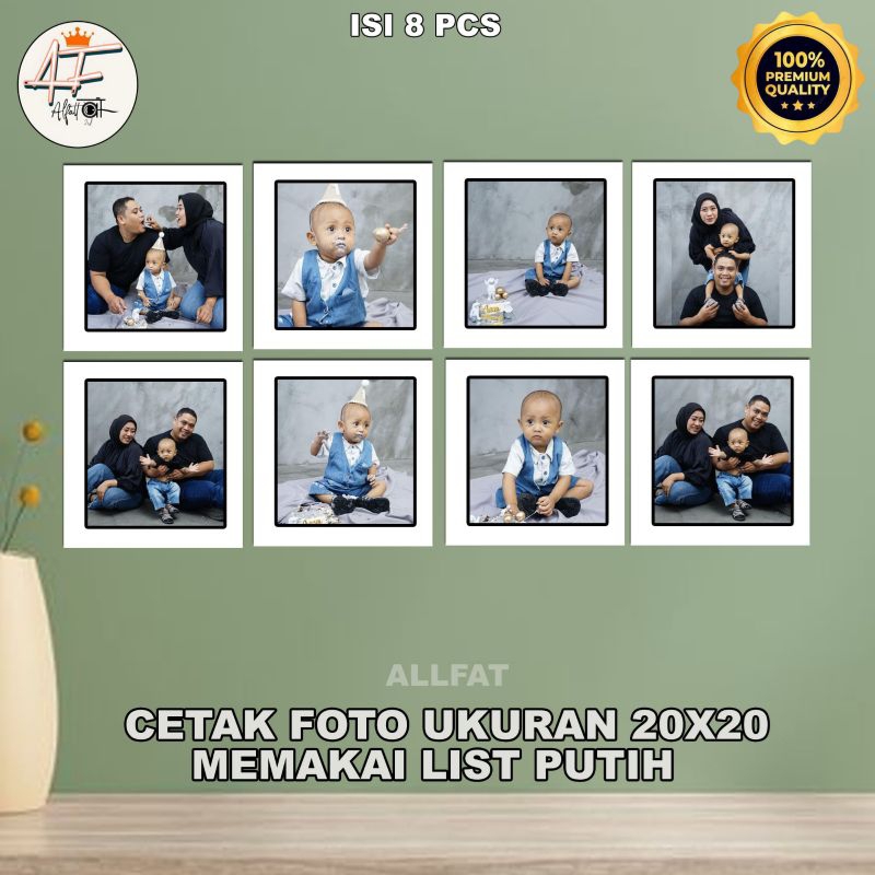 Jual Cetak Foto Ukuran 20x20 Memakaai List Putih isi 12 pcs | Shopee ...