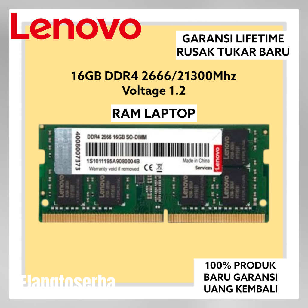 Jual MEMORY RAM LAPTOP LENOVO DDR4 16GB 2666 MHZ 21300 ORI GAMING RAM NB DDR4 | Shopee Indonesia