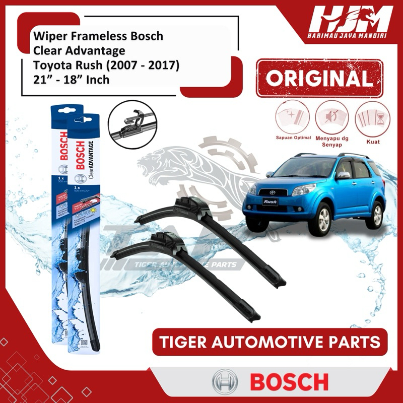 Jual Wiper Blade Frameless Bosch Clear Advantage - Karet Pembersih Kaca Mobil Rush Terios 21 ...