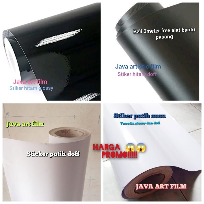 Jual Sticker / Stiker Warna Putih Glossy ,Doff /Stiker Hitam Doff ...