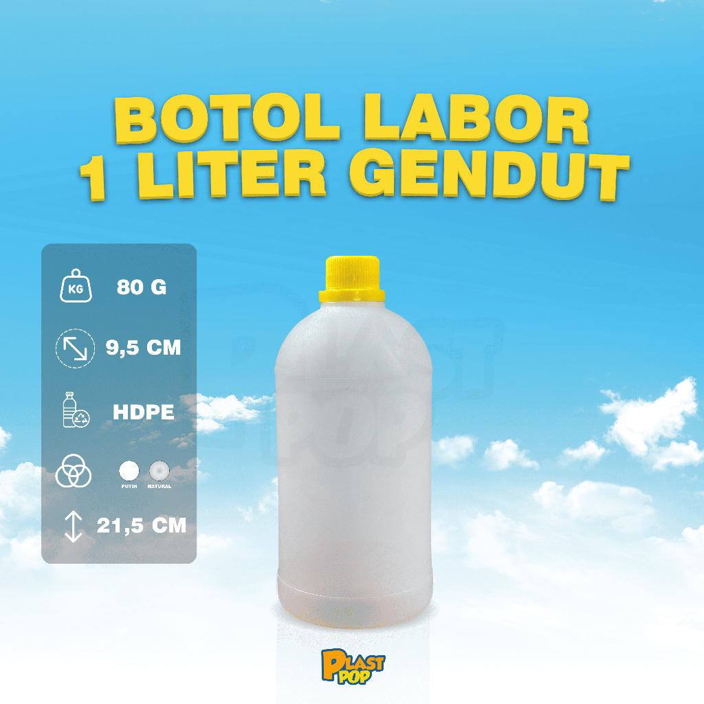 Jual Botol Labor Agro 1 Liter Gendut / Botol Pupuk 1 Liter / HDPE 1 ...