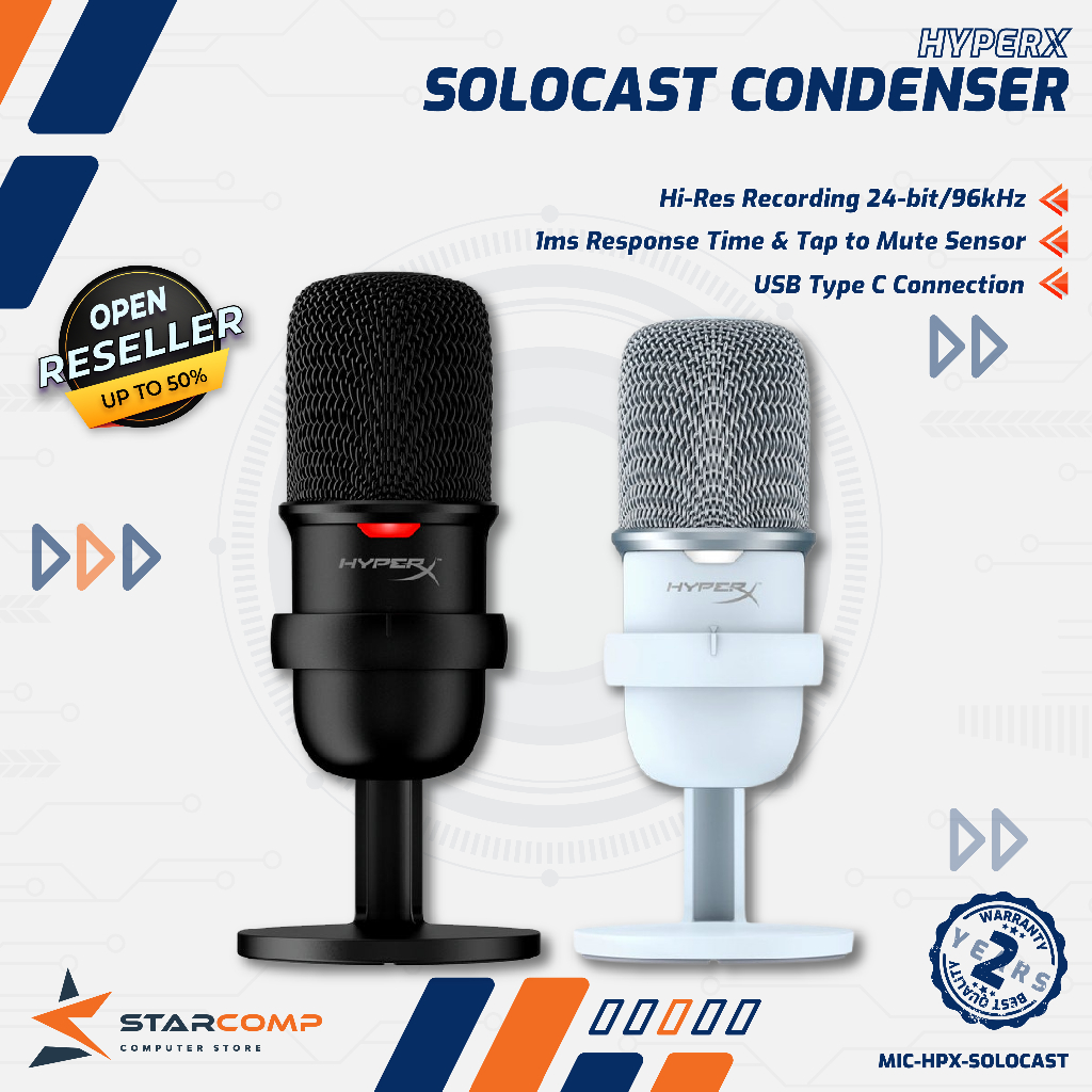 Jual HyperX SoloCast Condenser Microphone Gaming USB | Shopee Indonesia