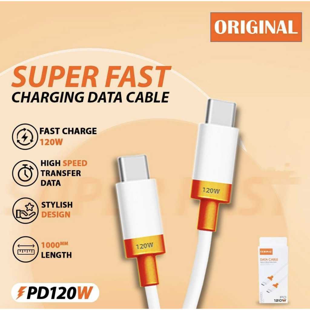 Jual Kabel Data C to C Original 120W (Support Fast Charging) | Shopee ...