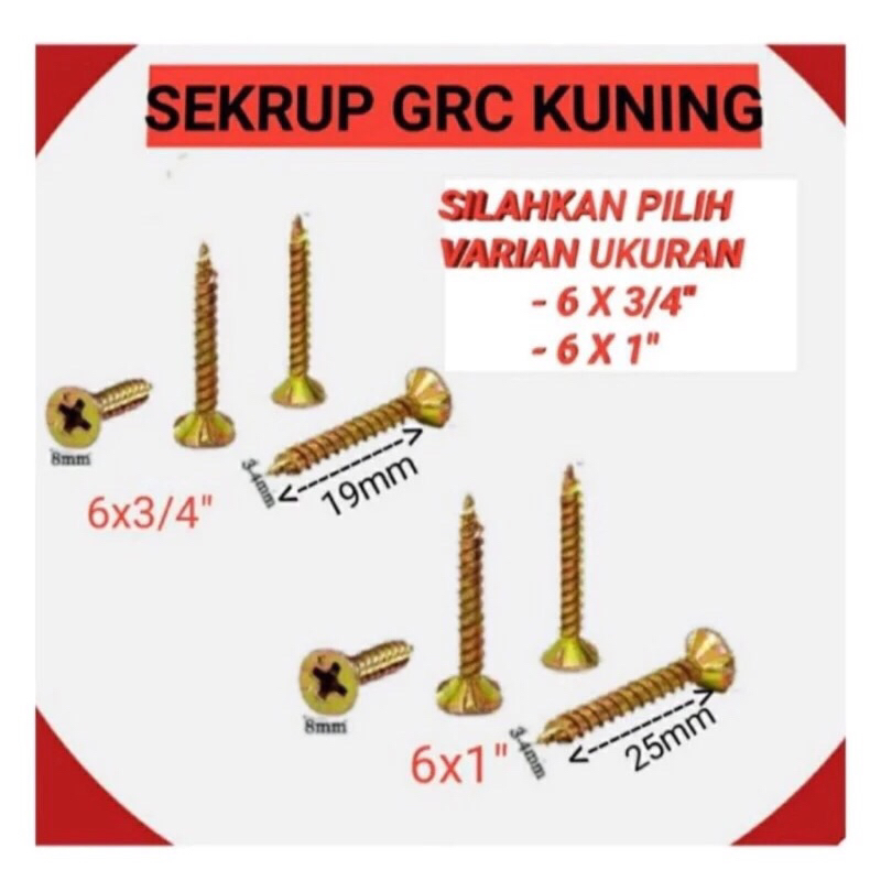 Jual SKRUP CALCIBOARD GRC/ Skrup Kalsiboard Skrup Kalsiboard GRC Per ...
