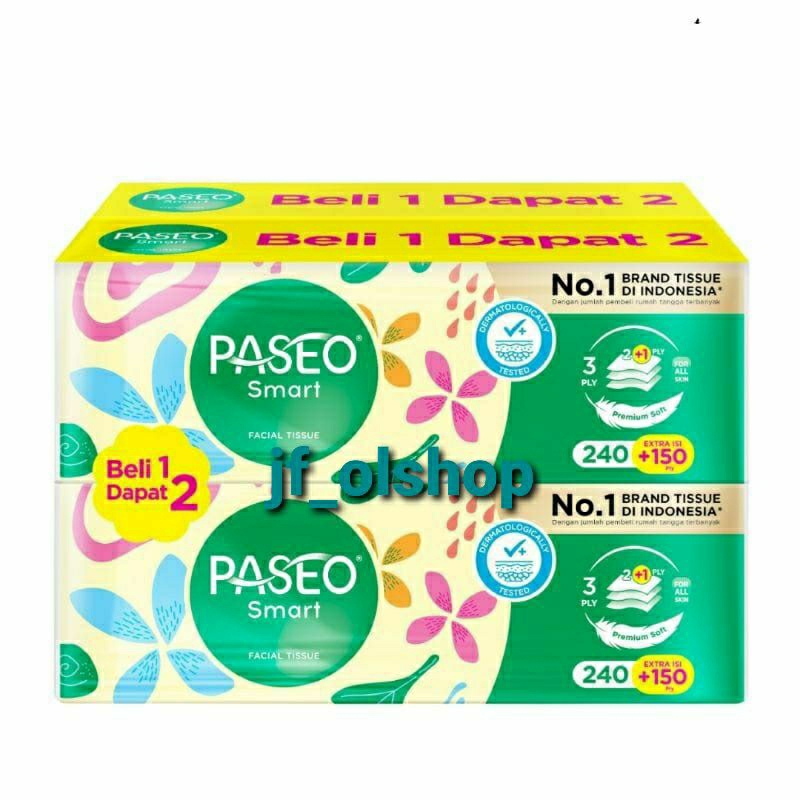 Jual | 6PACK | Tisu Tissue PASEO SMART Facial Soft Multi Pack 390PLY ...
