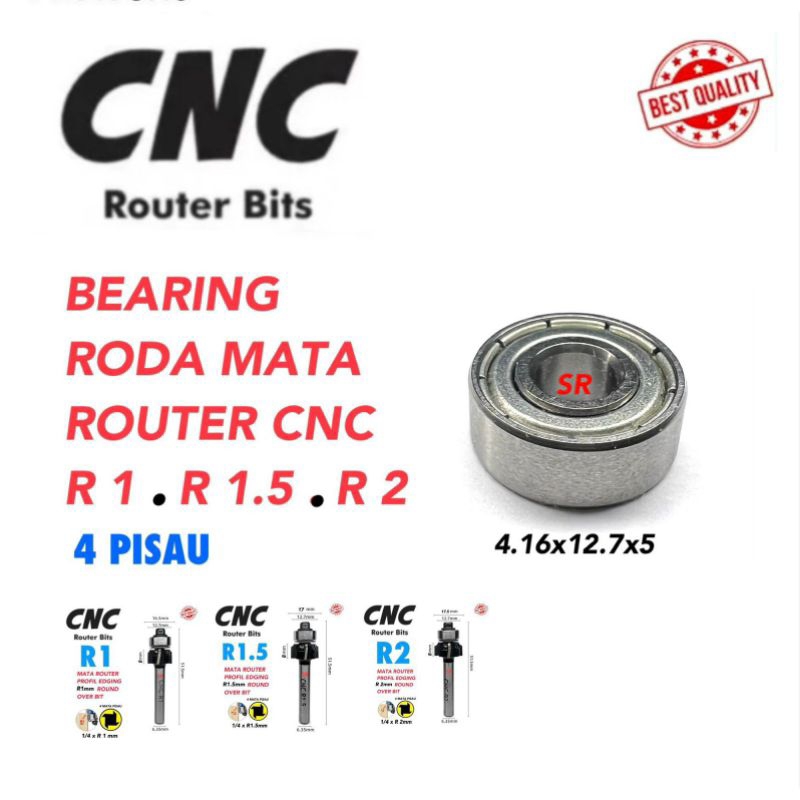 Jual Bearing/ Roda Mata Router Untuk Profil (R1, R1.5, R2 Merk CNC) | Shopee Indonesia
