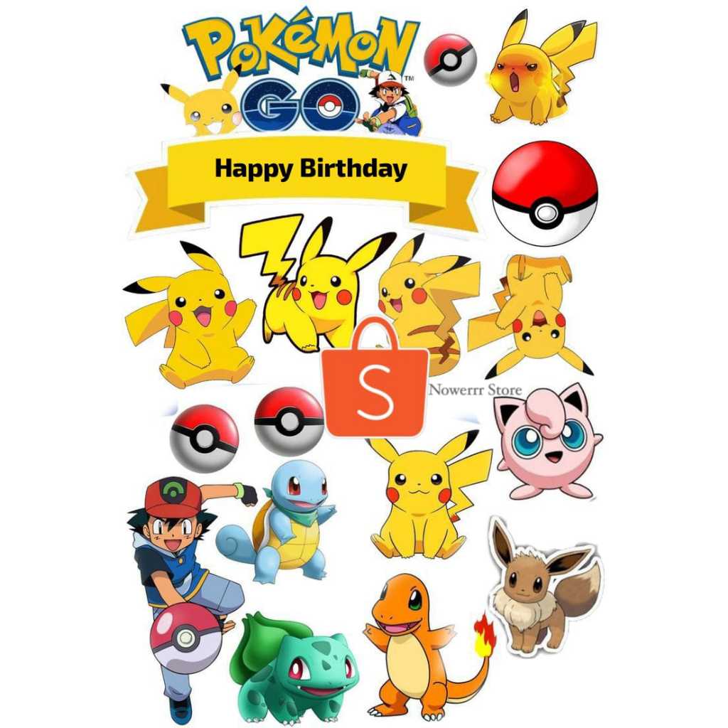 Jual POKEMON/ Topper Cake Pokemon Pikachu/Hiasan Kue ULTAH tema POKEMON ...