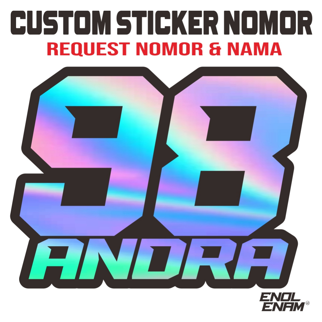 Jual STICKER NOMOR CUSTOM HOLOGRAM | Shopee Indonesia