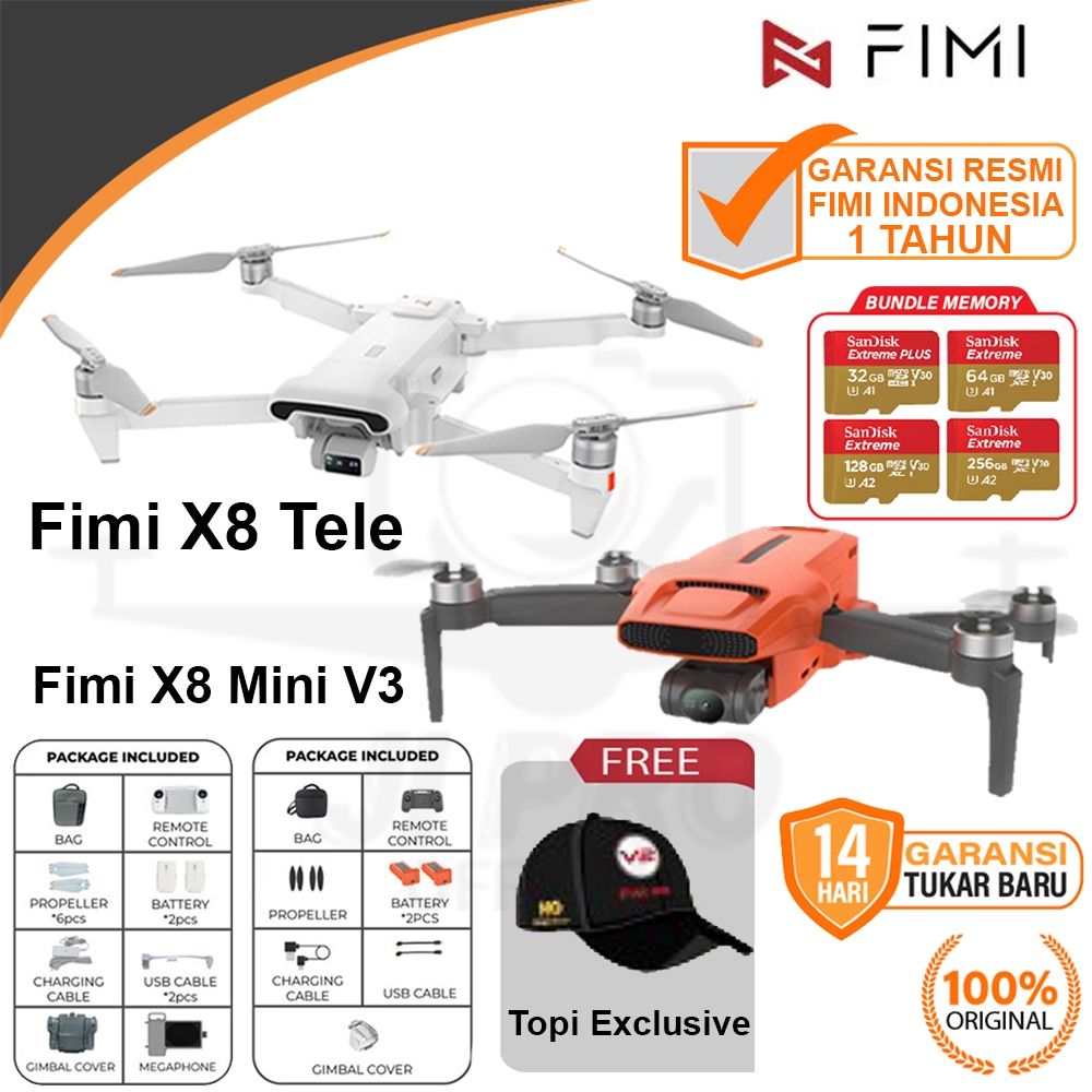 Jual Drone FIMI X8 TELE / TELE MAX 4K 48MP Camera 3-Axis Gimbal 10km + Megaphone - Drone Fimi X8 ...