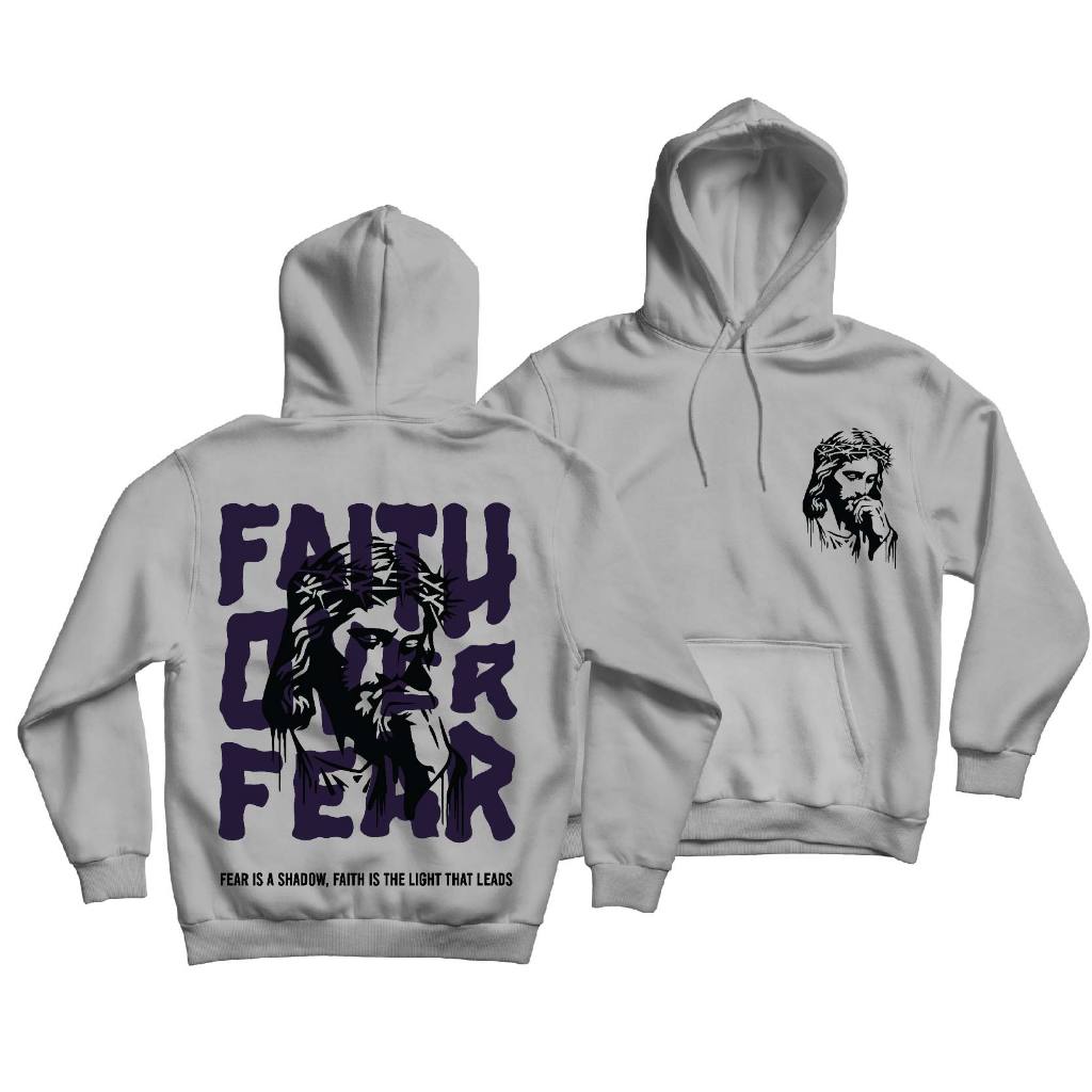Jual Hoodie Jumper FAITH OVER FEAR ( Sablon ) Unisex Pria & Wanita ...