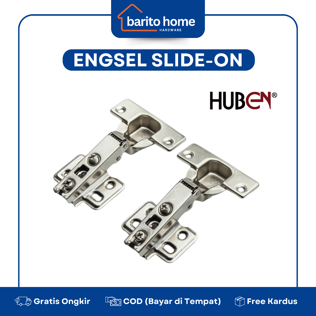 Jual HUBEN Engsel Sendok Slide-On MT-L4 Lurus Silver Stainless Chrome ...