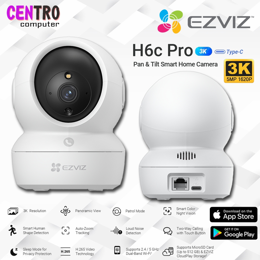 Jual Ezviz H6C Pro 3K 5MP Pan-Tilt 2way-audio Smart Home IP Camera Wireless CCTV Indoor | Shopee ...