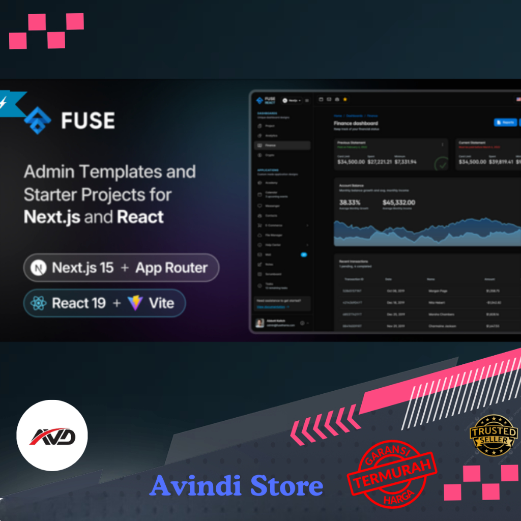 Jual Fuse - Next.js & React Admin Template | Shopee Indonesia