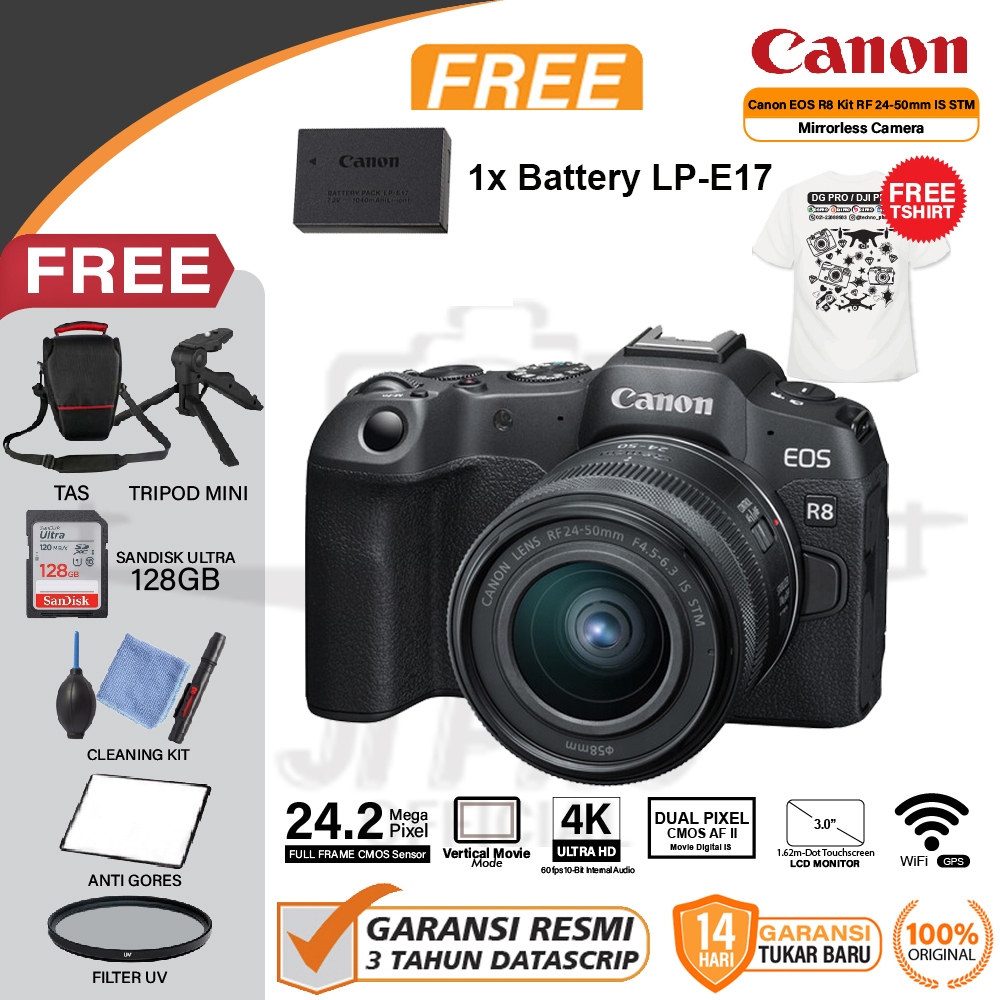 Jual Canon EOS R8 kit 24-50mm IS STM Mirrorless Digital Camera Garansi ...