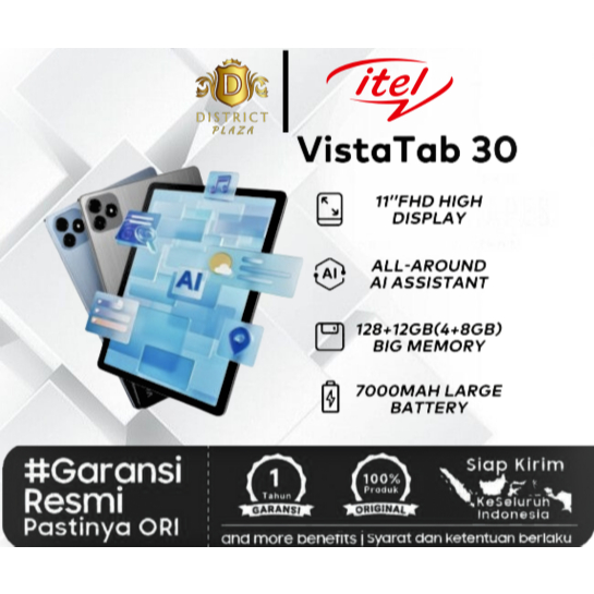Jual Itel Vista Tab 30 Ram 4+4/128Gb Bergaransi Resmi layar 11 inchi ...