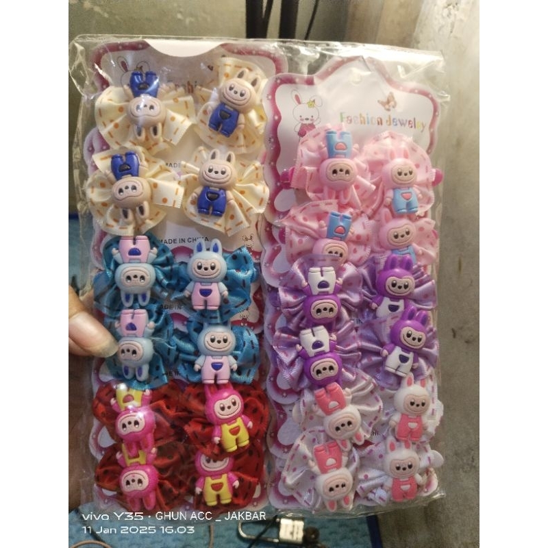 Jual JEPIT RAMBUT PASANG LABUBU ISI 12 PASANG | Shopee Indonesia