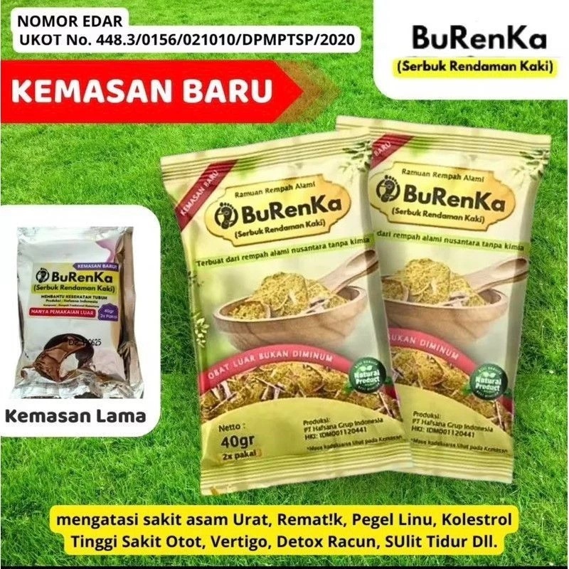 Jual BURENKA ORIGINAL SERBUK RENDAMAN KAKI TRADISIONAL KEMASAN BARU ...