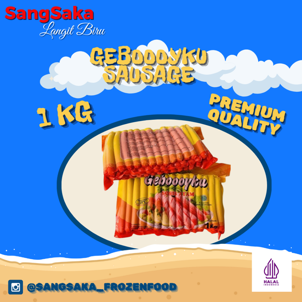 Jual SOSIS GEBOOYKU GEBOY SOSIS AYAM MERAH BERAT 1KILO GRAM | Shopee ...