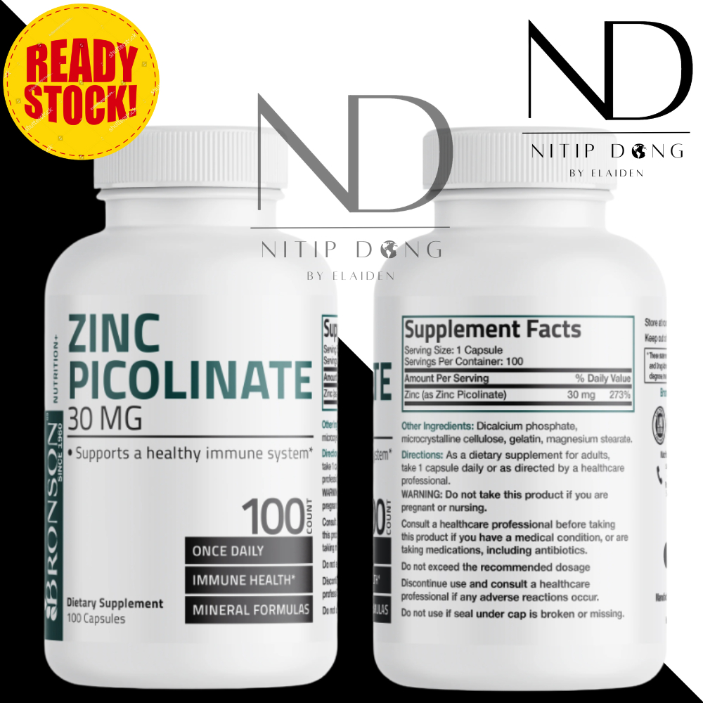 Jual Bronson Zinc Picolinate 30MG - 100 Capsules | Shopee Indonesia