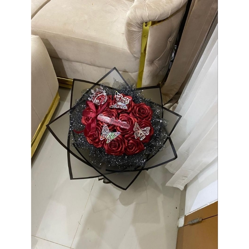 Jual buket bunga satin gliter premium | Shopee Indonesia