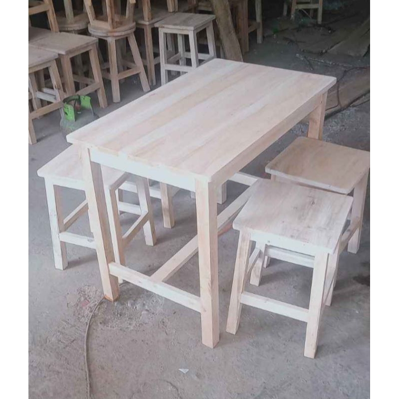 Jual set meja cafe mentahan kayu, meja kursi cafe | Shopee Indonesia