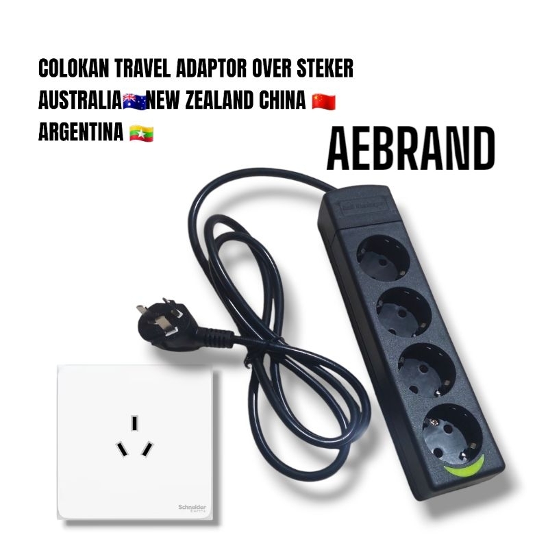 Jual AEBRAND Colokan Travel AUSTRALIA NEW ZEALAND CHINA 3/4 Lubang ...