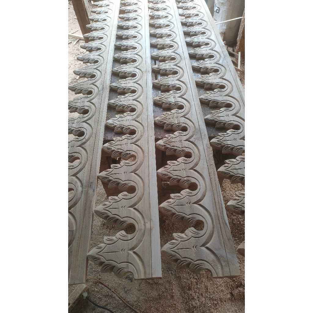 Jual Lisplang/Resplang kayu ukir lebar 20cm panjang 2 meter tebal 2cm ...
