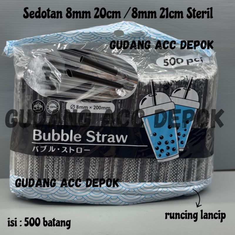 Jual SEDOTAN BUBBLE BOBA THAI TEA CAPCIN 8MM 21CM PLASTIK HITAM RUNCING ...
