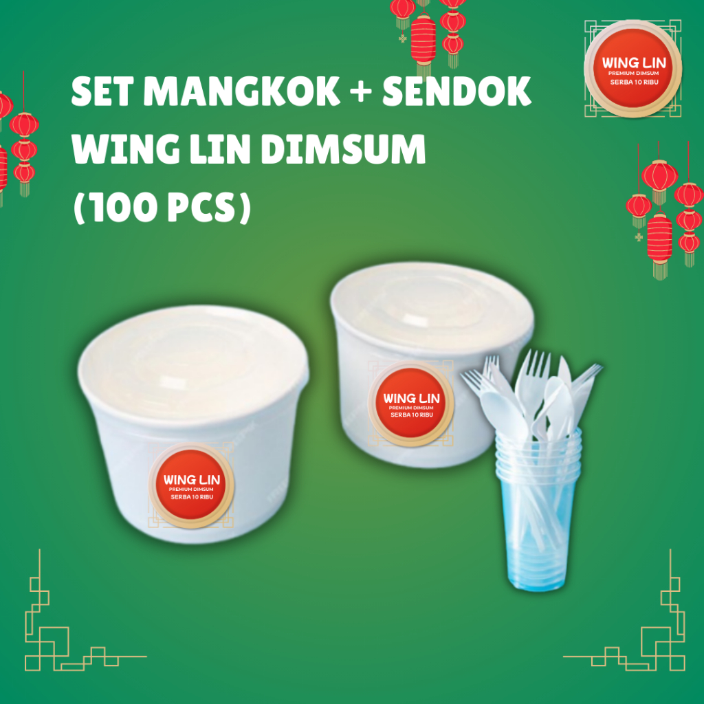 Jual Paket Packaging Mangkok + Sendok Mitra Dimsum Wing Lin (100 Pcs ...