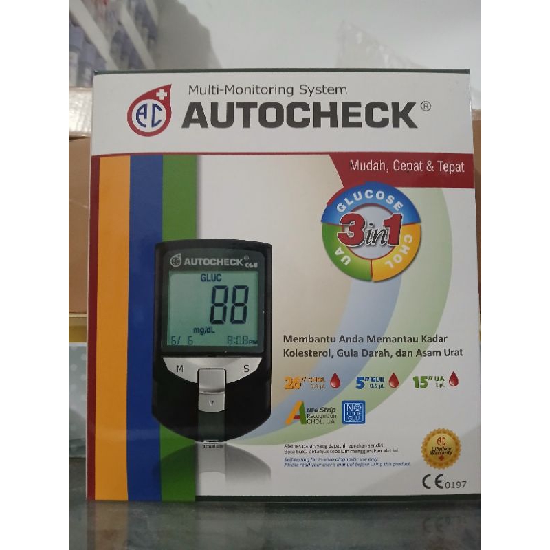 Jual Alat AUTOCHECK Alat 3 IN 1 + Strip Gula,Asamurat,Cholesterol ...