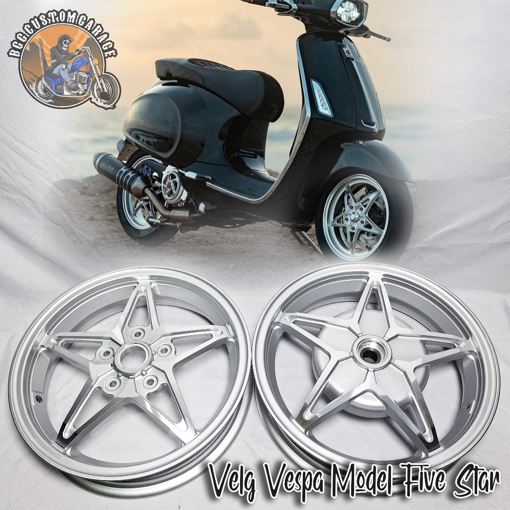 Jual Velg Vespa Matic cnc model five star vespa sprint primavera ...