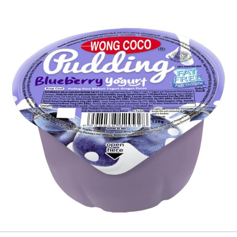 Jual Wong Coco Pudding Blueberry Yogurt Fat Free 120 g | Shopee Indonesia