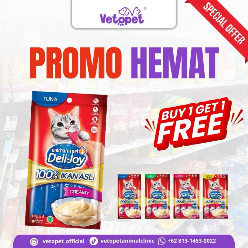 Jual DeliJoy Buy 1 Get 1 Free (Snack kucing) | Shopee Indonesia