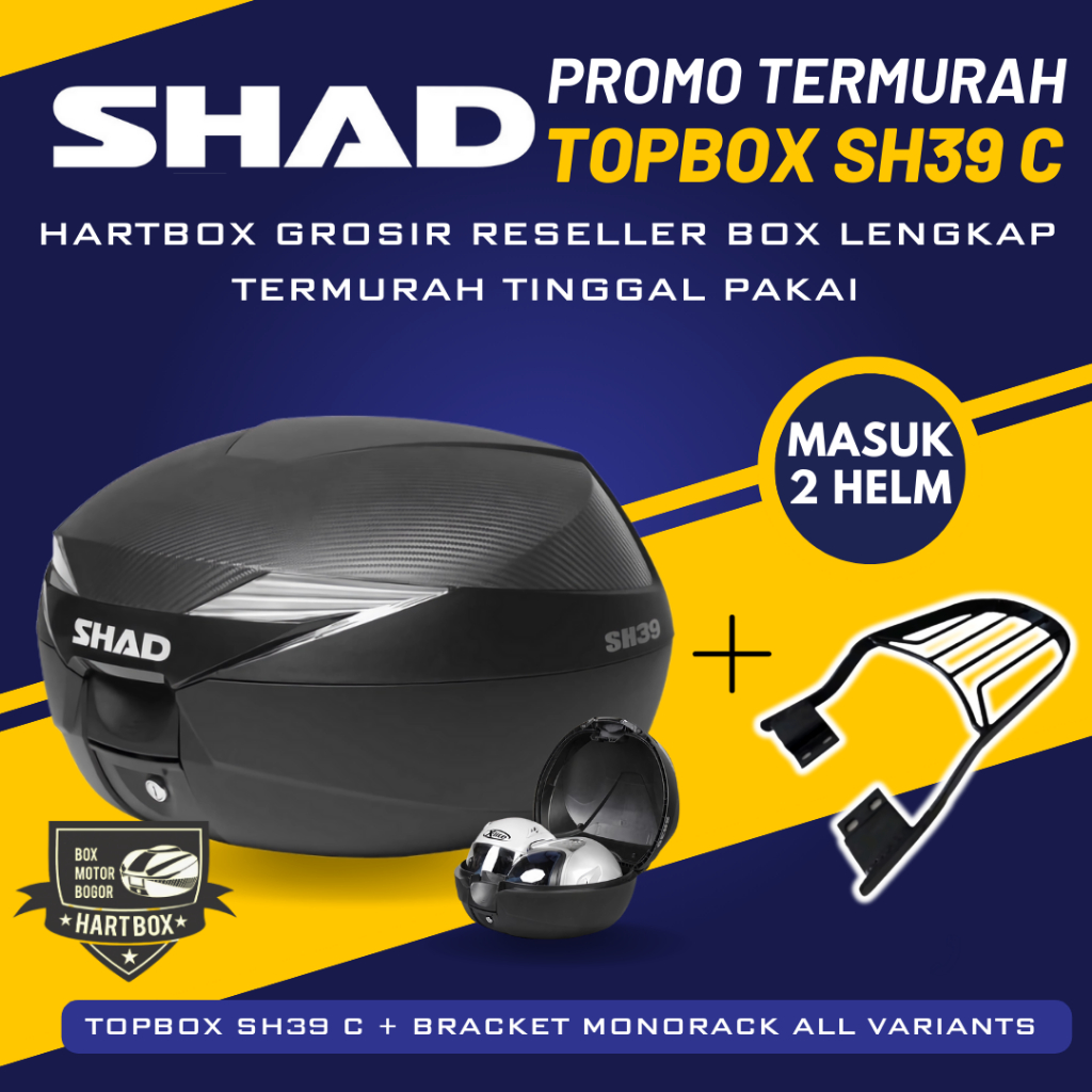 Jual Paket Top Box Motor Original Shad SH39 SH 39 Carbon Plus Bracket ...