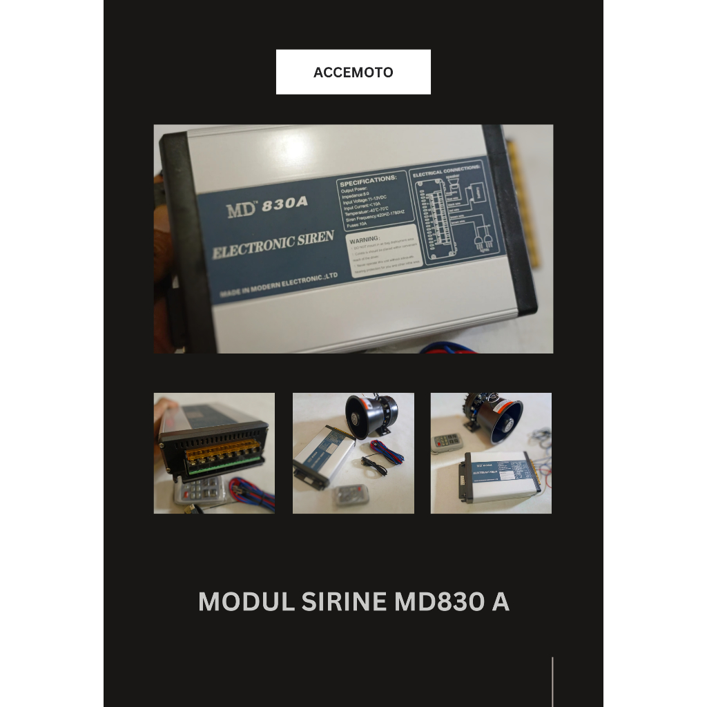 Jual modul sirine wireless 200watt md830 emergency sirene plus toa ...