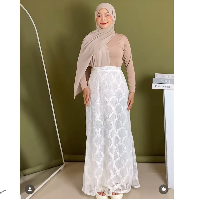 Jual Fara Lace Skirt | Rok Brukat | Rok Lace | Rok span | Shopee Indonesia