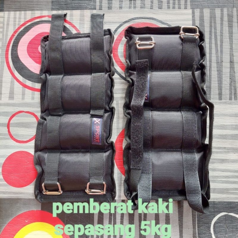 Jual pemberat kaki ukuran 5kg sepasang kiri 2,5kg kanan 2,5kg alat ...