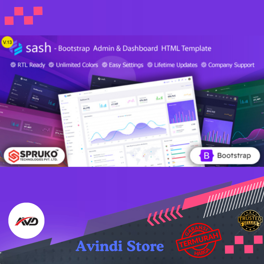 Jual Sash - Bootstrap 5 Admin & Dashboard Template | Shopee Indonesia