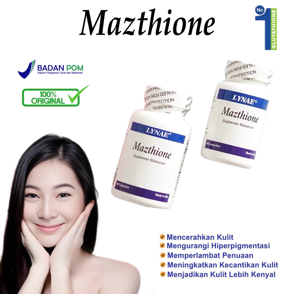 Jual Original Mazthione Glutathione Whitening Suplement dan Antioksidan isi 15 30 60 Caps ...