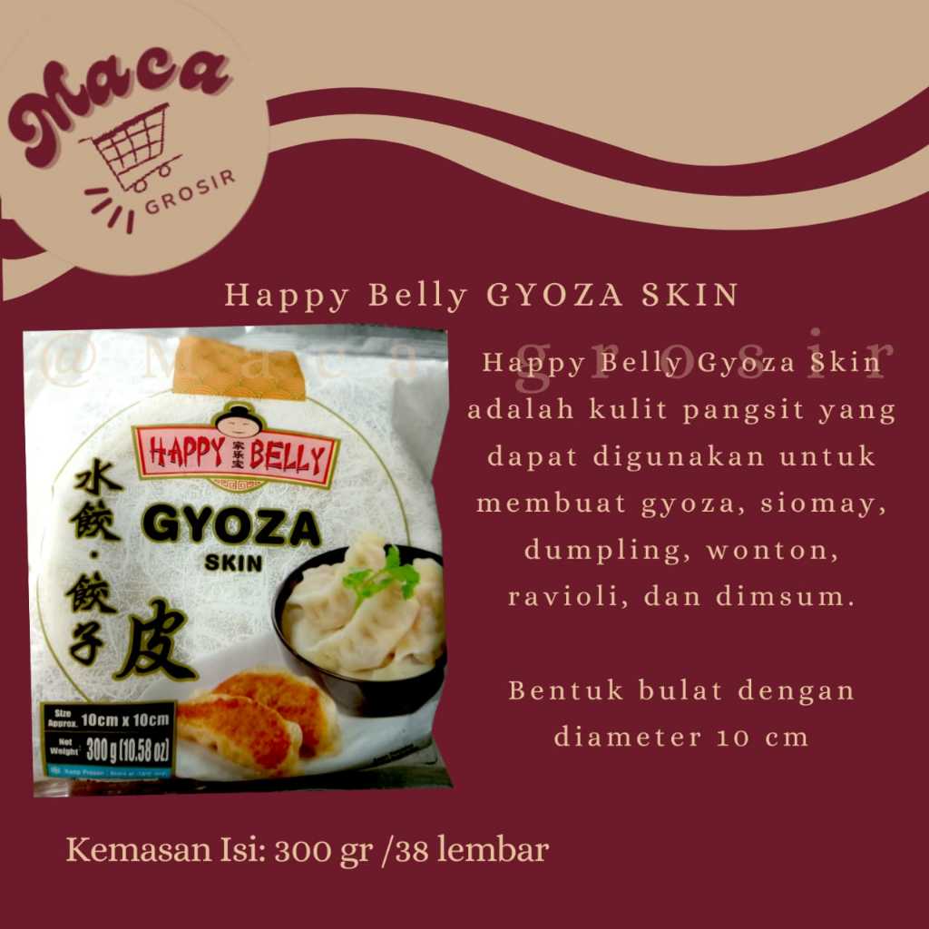 Jual Gyoza Skin Happy Belly 300gr/38 lembar | Shopee Indonesia