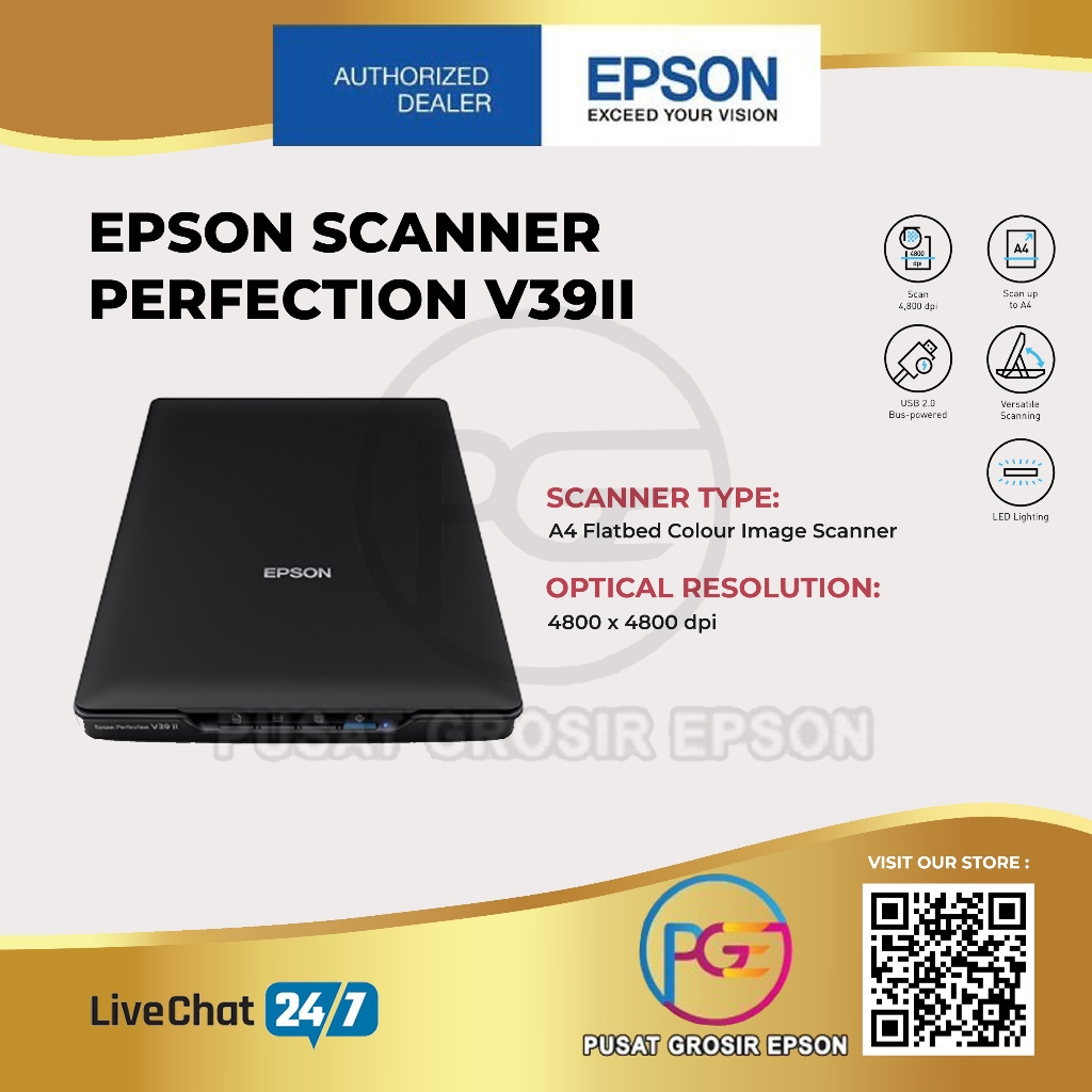 Jual Scanner Epson V39 II V 39 II V39II V-39II Perfection A4 Color ...