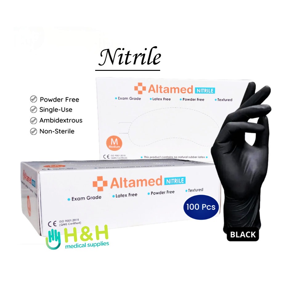 Jual Altamed Nitrile Black / Altamed Nitrile Black No Powder / Sarung ...