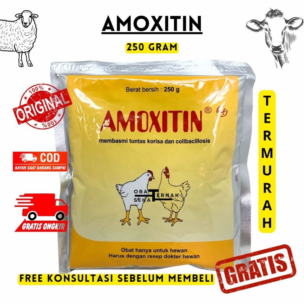 Jual AMOXITIN 250 GRAM - Obat Pilek Ngorok Snot Colibacillosis Unggas ...
